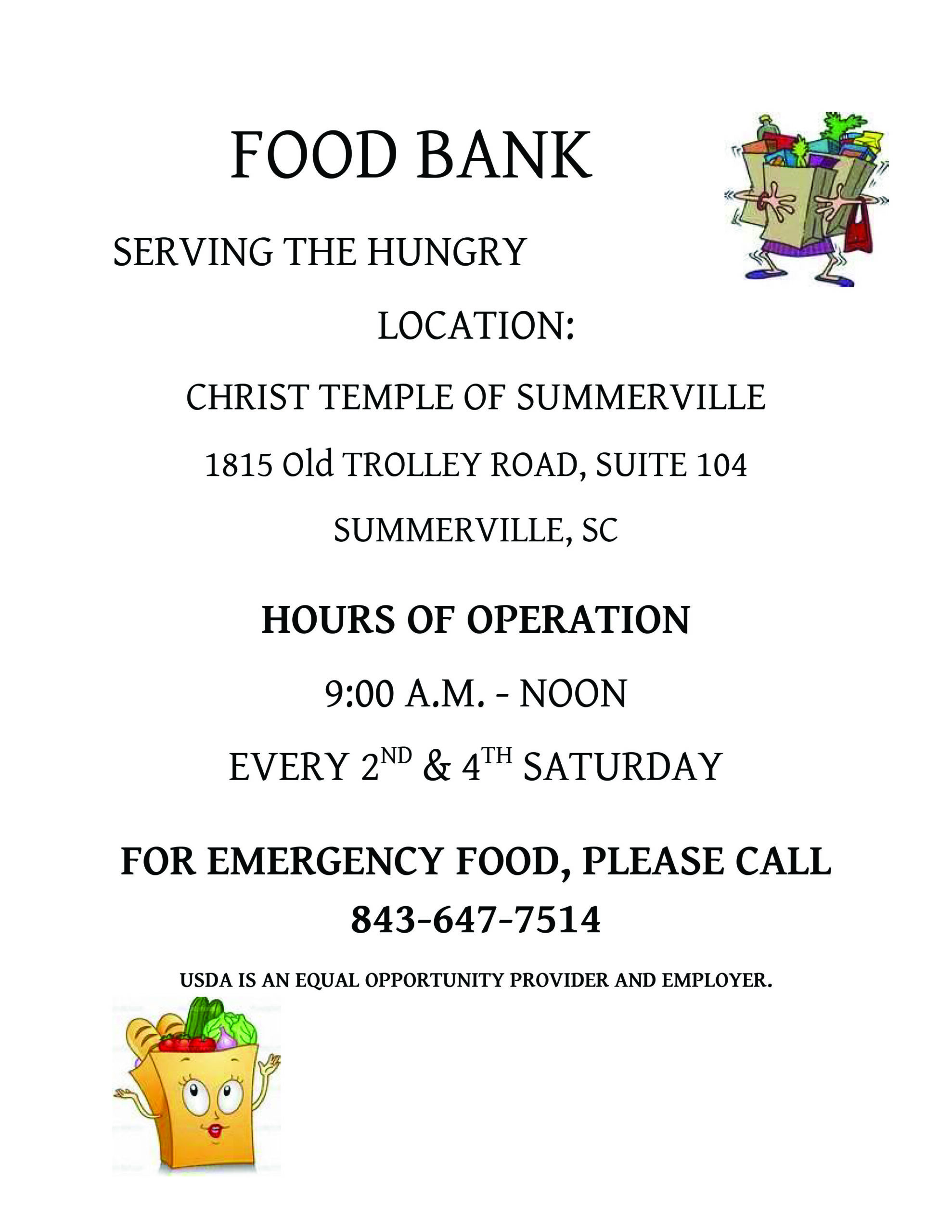Food Bank – Christ Temple of Summerville